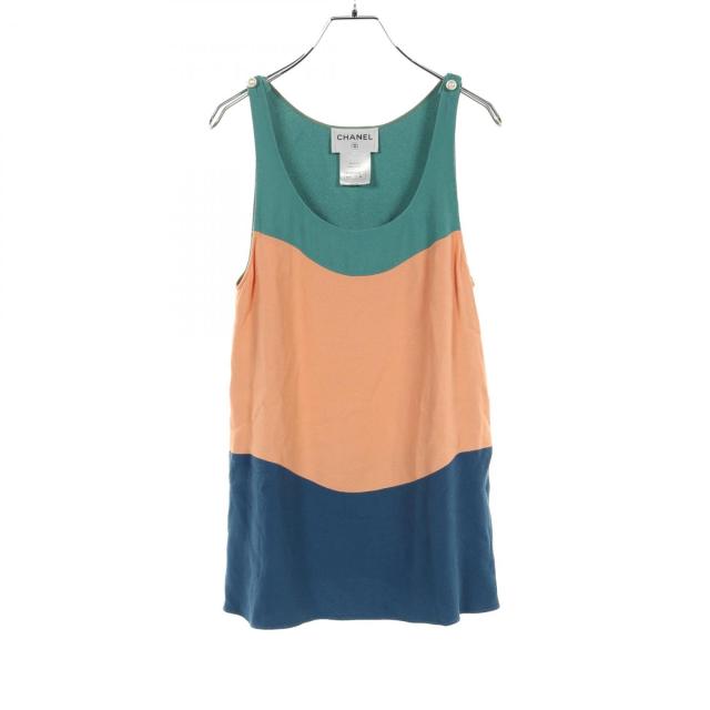 シャネル CHANEL ココマークボタン チュニック 衣料品 トップス レーヨン レディース グリーン系 / オレンジ系 / ブルー系 P47830V35723 【中古】