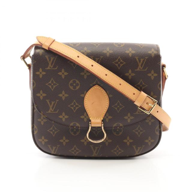 ルイ・ヴィトン LOUIS VUITTON サンクルーGM モノグラム ショルダーバッグ バッグ PVCコーティングキャンバス レザー レディース ブラウン系 M51242 【中古】