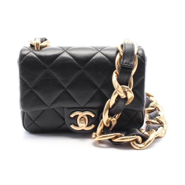 シャネル CHANEL マトラッセ ショルダーバッグ バッグ レザー レディース ブラック系 【中古】