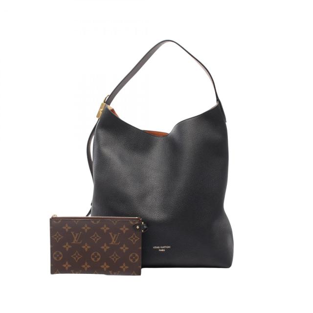 ルイ・ヴィトン LOUIS VUITTON ロウキー ホーボー MM ショルダーバッグ バッグ レザー レディース ブラック系 / ゴールド系 M24856 【中古】