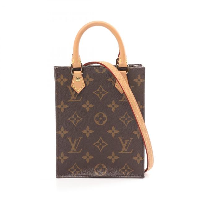ルイ・ヴィトン LOUIS VUITTON プティット サックプラ ハンドバッグ バッグ PVCコーティングキャンバス レザー モノグラム レディース ブラウン系 M69442 【中古】