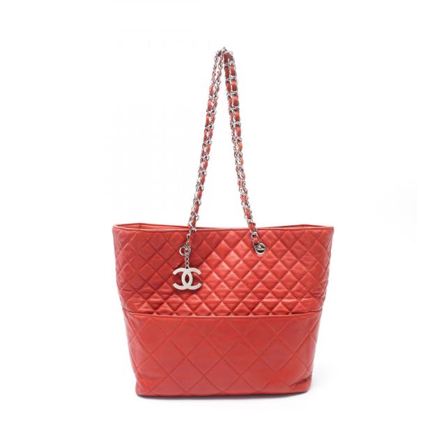 シャネル CHANEL マトラッセ トートバッグ バッグ レザー レディース レッド系 【中古】