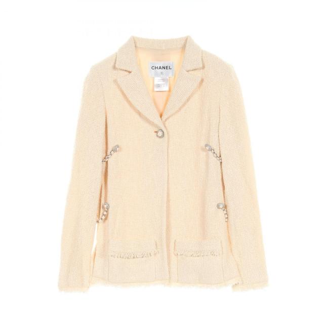 シャネル CHANEL 衣料品 アウター ナイロン コットン レディース アイボリー系 P38104V25563 【中古】