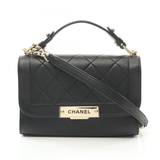 シャネル CHANEL マトラッセ クリックラベル ショルダーバッグ バッグ レザー レディース ブラック系 【中古】