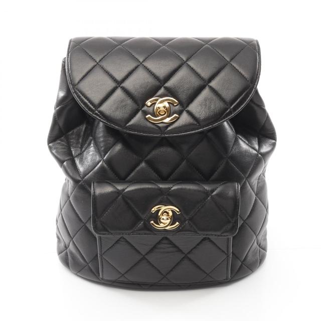 シャネル CHANEL マトラッセ リュックサック バックパック バッグ ラムスキン（羊革） レディース ブラック系 A10177 【中古】