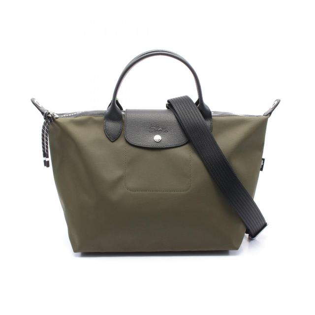 ロンシャン Longchamp ル プリアージュ エナジー L トップハンドル トートバッグ バッグ キャンバス レザー レディース カーキ系 / ブラック系 L1515HSR892 【新品】