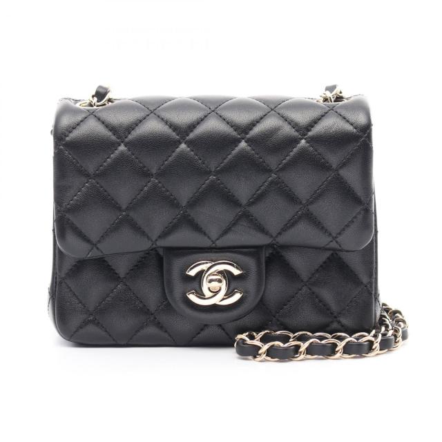 シャネル CHANEL ミニマトラッセ ショルダーバッグ バッグ ラムスキン（羊革） レディース ブラック系 A35200 【中古】
