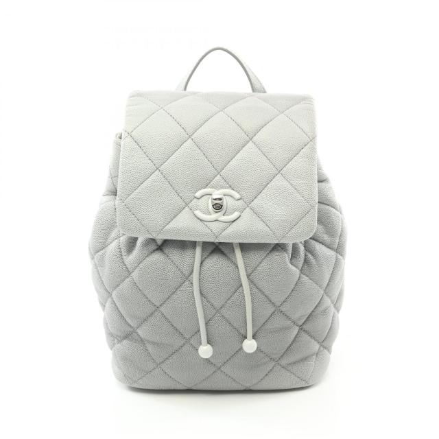 シャネル CHANEL マトラッセ リュックサック バックパック バッグ レザー グレインドカーフスキン レディース グレー系 AS4618 【中古】