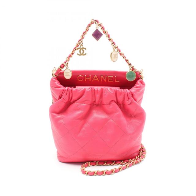 シャネル CHANEL マトラッセ ショルダーバッグ バッグ レザー レディース ピンク系 AS3793 【中古】