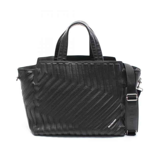 バレンシアガ BALENCIAGA CAR EAST-WEST トートバッグ バッグ レザー メンズ ブラック系 【中古】
