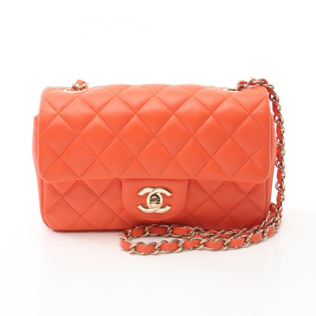シャネル CHANEL マトラッセ ショルダーバッグ バッグ ラムスキン（羊革） レディース オレンジ系 AS1787 【中古】