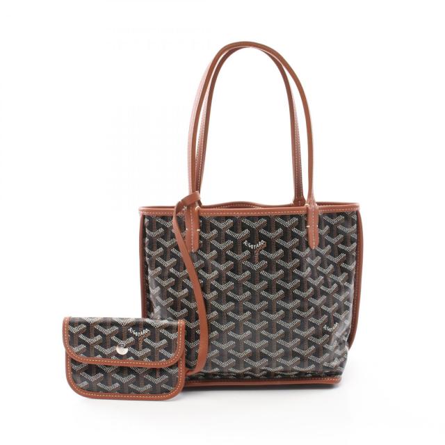 ゴヤール GOYARD サンルイジュニア トートバッグ バッグ PVCコーティングキャンバス レザー レディース ブラック系 / ブラウン系 / ホワイト系 【中古】