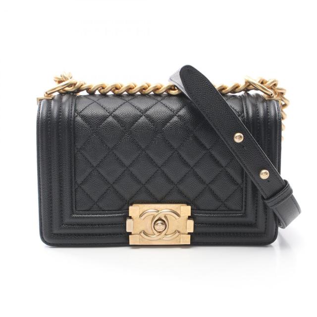 シャネル CHANEL ボーイシャネル スモール ショルダーバッグ バッグ レザー レディース ブラック系 A67085 【中古】