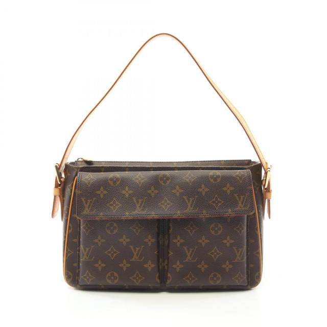 ルイ・ヴィトン LOUIS VUITTON ヴィバシテGM ショルダーバッグ バッグ PVCコーティングキャンバス レザー モノグラム レディース ブラウン系 M51163 【中古】