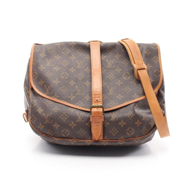 ルイ・ヴィトン LOUIS VUITTON ソミュール35 ショルダーバッグ バッグ PVCコーティングキャンバス レザー モノグラム レディース ブラウン系 M42254 【中古】
