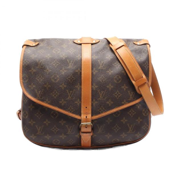 ルイ・ヴィトン LOUIS VUITTON ソミュール35 ショルダーバッグ バッグ PVCコーティングキャンバス レザー モノグラム レディース ブラウン系 M42254 【中古】