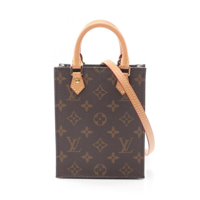 ルイ・ヴィトン LOUIS VUITTON プティット サックプラ ハンドバッグ バッグ PVCコーティングキャンバス レザー モノグラム レディース ブラウン系 M69442 【中古】