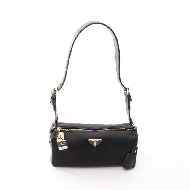 プラダ PRADA TESSUTO + VITELLO ショルダーバッグ バッグ ナイロン レザー レディース ブラック系 1BC2332C8QF0002 【新品】