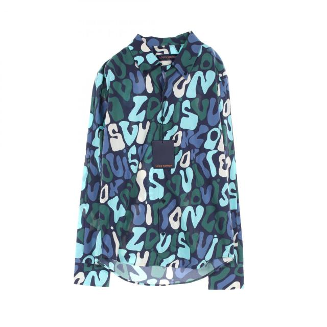 ルイ・ヴィトン LOUIS VUITTON グラフィックロゴ 衣料品 トップス コットン メンズ ネイビー系 / マルチカラー RM231Q TBO HOS54W 【中古】