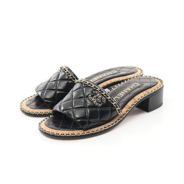 シャネル CHANEL マトラッセ ミュール 靴 ラムスキン（羊革） レディース ブラック系 G45671 【中古】