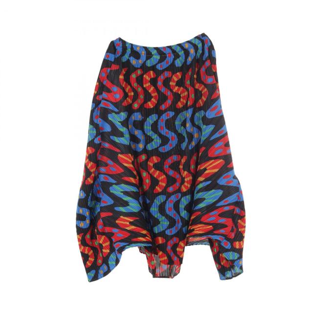 プリーツプリーズ PLEATS PLEASE スカート 衣料品 ボトムス ポリエステル レディース ブラック系 / マルチカラー PP13-JG792 【中古】