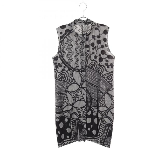 プリーツプリーズ PLEATS PLEASE ワンピース 衣料品 トップス ポリエステル レディース グレー系 / ブラック系 PP31-JT696 【中古】