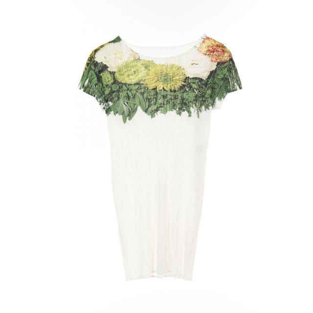 プリーツプリーズ PLEATS PLEASE ワンピース 衣料品 トップス ポリエステル レディース ホワイト系 / マルチカラー PP11-JT802 【中古】