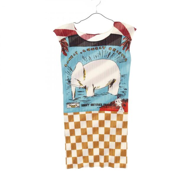 プリーツプリーズ PLEATS PLEASE PLEATS PLEASE × テリージョンスン ELEPHANT ワンピース 衣料品 トップス ポリエステル レディース ベージュ系 / マルチカラー PP31-JT822 【中古】