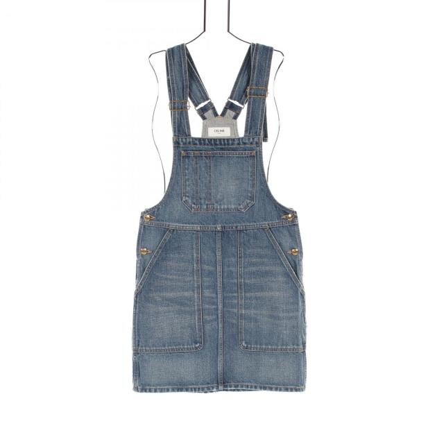セリーヌ CELINE トリオンフ ワンピース 衣料品 トップス デニム レディース ネイビー系 【中古】