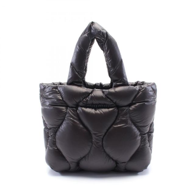 ミュウ ミュウ Miu Miu パデット キルティング トートバッグ バッグ ナイロン レディース ブラック系 【中古】