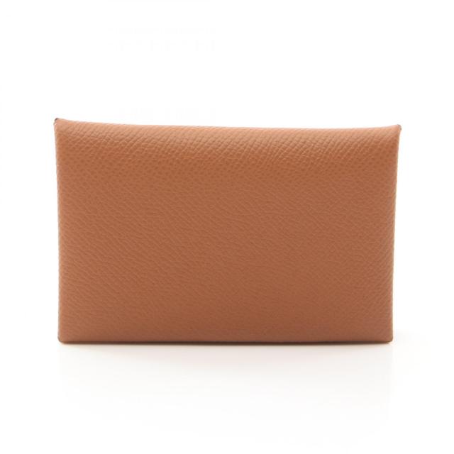 エルメス HERMES カルヴィ ケース 財布 レザー ヴォーエプソン ヴォーエプソン レディース ブラウン系 【中古】