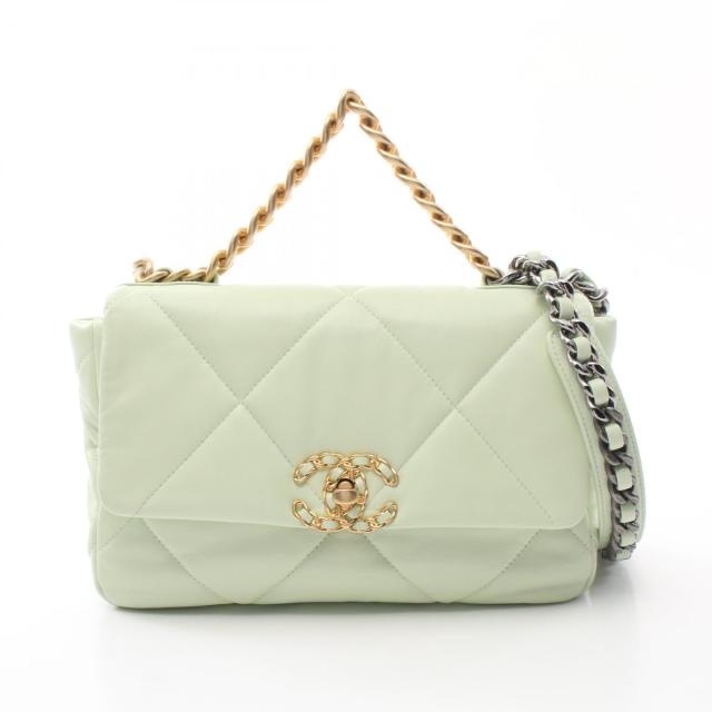 シャネル CHANEL 19 ディズヌフ マトラッセ ショルダーバッグ バッグ ラムスキン（羊革） レディース グリーン系 AS1160 【中古】