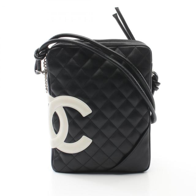 シャネル CHANEL カンボンライン ショルダーバッグ バッグ レザー レディース ブラック系 / ホワイト系 A25178 【中古】