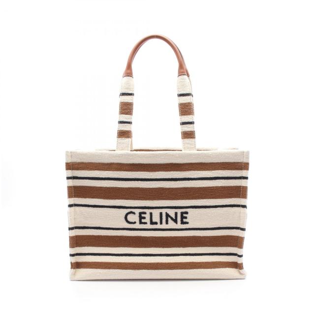 セリーヌ CELINE ラージ カバ タイス トートバッグ バッグ キャンバス レディース アイボリー系 / ブラウン系 / ブラック系 196762FO214ML 【新品】