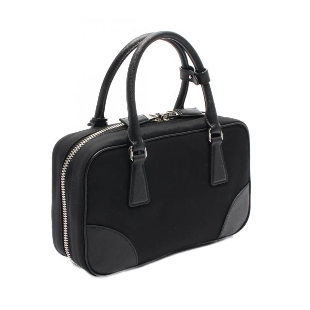 プラダ PRADA TESSUTO+SAFFIANO ハンドバッグ バッグ ナイロン サフィアーノレザー レディース ブラック系 1BB1212C4QF0632 【新品】