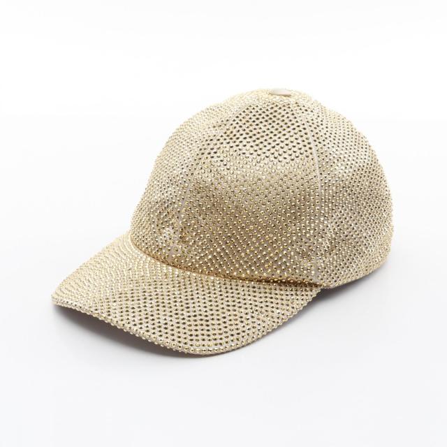 プラダ PRADA キャップ 帽子 シルク ビスコース レディース ゴールド系 1HC2742CLAF0522 【新品】