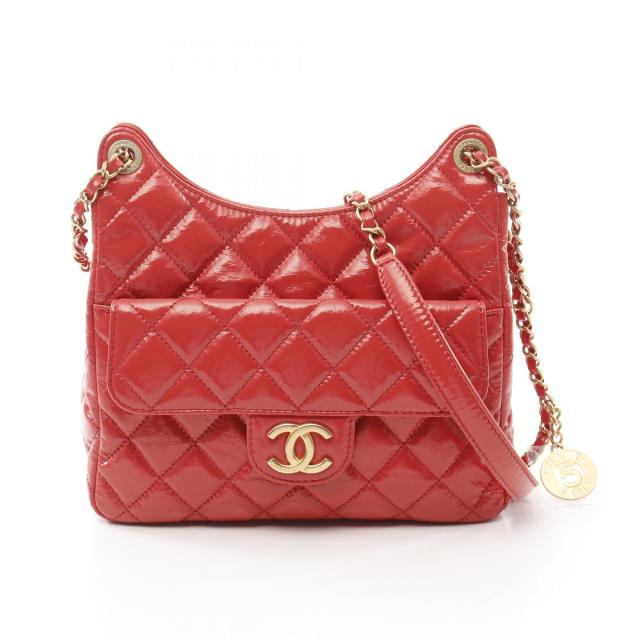 シャネル CHANEL マトラッセ ホーボー ショルダーバッグ バッグ レザー レディース レッド系 AS3690 【中古】