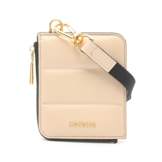 モンクレール MONCLER FLAT WALLET SMALL 札入れ 財布 レザー レディース ベージュ系 6C00001 【中古】