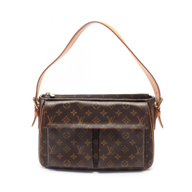 ルイ・ヴィトン LOUIS VUITTON ヴィバシテGM ショルダーバッグ バッグ PVCコーティングキャンバス レザー モノグラム レディース ブラウン系 M51163 【中古】