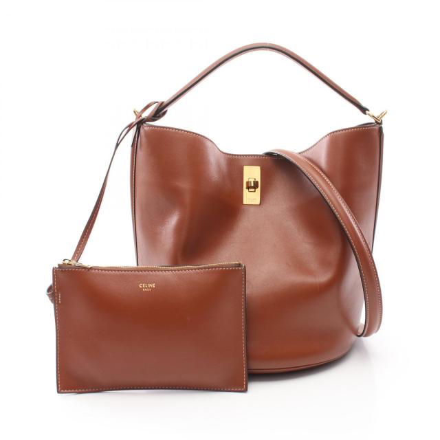 セリーヌ CELINE バケット16 セーズ ハンドバッグ バッグ レザー レディース ブラウン系 195573CR 【中古】
