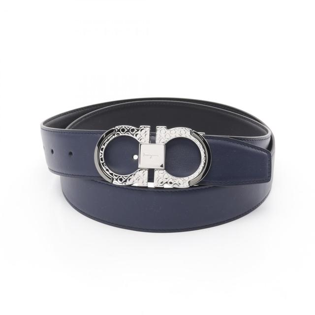 サルヴァトーレフェラガモ Salvatore Ferragamo ガンチーニ ベルト 衣料品 レザー メンズ ネイビー系 670049745870002105 【新品】