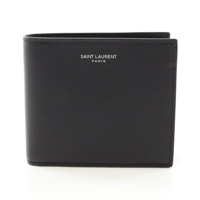 サンローラン SAINT LAURENT イースト ウエスト 二つ折り財布 財布 レザー メンズ ブラック系 396303BTY0N1000 【新品】