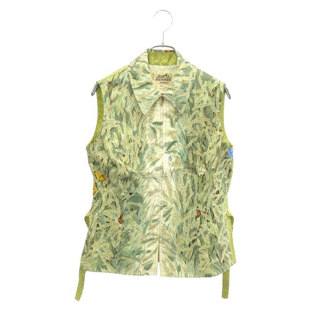 エルメス HERMES ベスト ベスト 衣料品 トップス シルク レディース グリーン系 【中古】