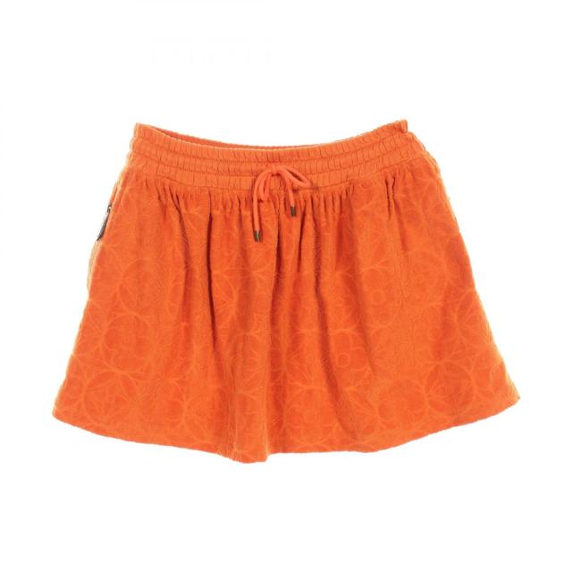 ルイ・ヴィトン LOUIS VUITTON モノグラムフラワー スカート 衣料品 ボトムス パイル レディース オレンジ系 【中古】