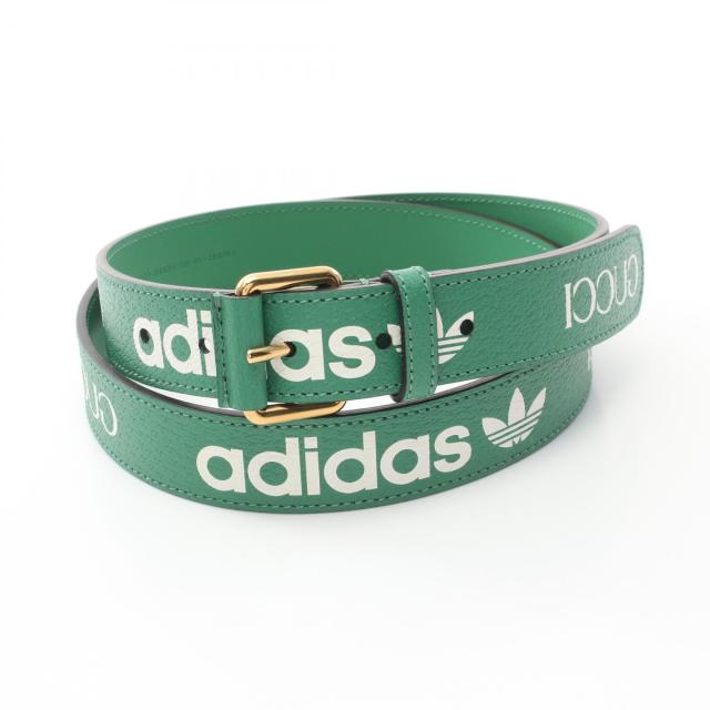 グッチ GUCCI GUCCI × adidas ベルト 衣料品 レザー レディース グリーン系 / ホワイト系 702277 【中古】