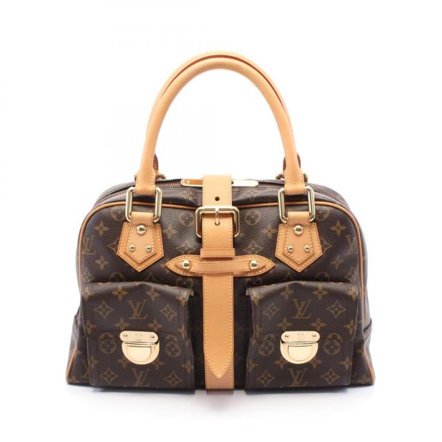 ルイ・ヴィトン LOUIS VUITTON マンハッタンGM ハンドバッグ バッグ PVCコーティングキャンバス レザー モノグラム レディース ブラウン系 M40025 【中古】
