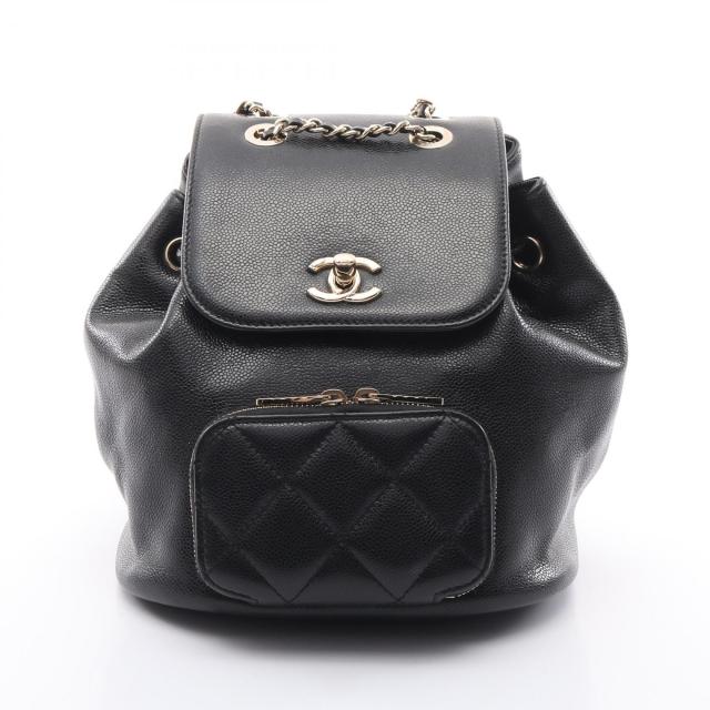 シャネル CHANEL マトラッセ リュックサック バックパック バッグ レザー グレインドカーフスキン レディース ブラック系 AS3530 【中古】