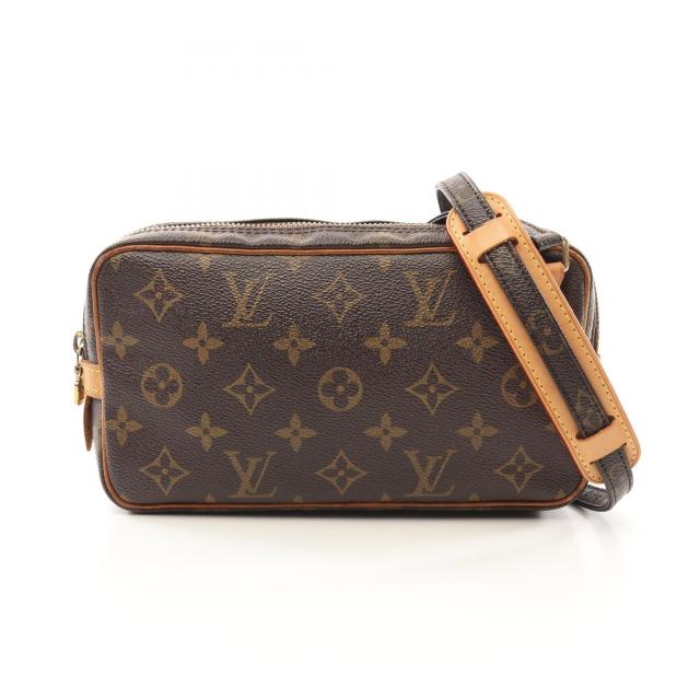 ルイ・ヴィトン LOUIS VUITTON マルリーバンドリエール モノグラム ショルダーバッグ バッグ PVCコーティングキャンバス レザー レディース ブラウン系 M51828 【中古】