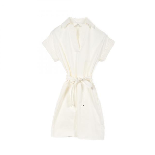 エルメス HERMES セリエボタン ワンピース 衣料品 トップス コットン レディース ホワイト系 【中古】