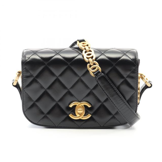 シャネル CHANEL マトラッセ ショルダーバッグ バッグ レザー スウェード レディース ブラック系 【中古】